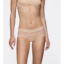 Triumph Damen Slip &raquo;Body Make-Up Illusion Lace&laquo; florale Stretch-Spitze, glatter Bund, Mikrofaser, nahtlos beige 46