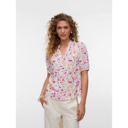 V&eacute;ro Moda Vero Moda Damen Kurzarmbluse &raquo;VMEASY JOY 2/4 V-NECK FRILL TOP WVN&laquo; Viskose, normal geschnitten M