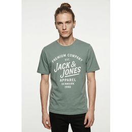 Jack & Jones Jack & Jones Herren T-Shirt &raquo;JPRBLUZANE SS TEE FST&laquo; mit Logo Schriftzug gr&uuml;n S