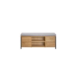 sobuy Schuhbank mit 4 Schubladen Holzfarbe 110x35x45cm Industriell