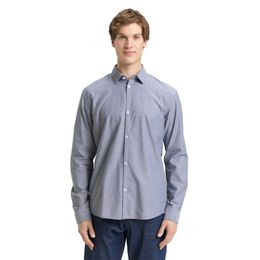 Tom Tailor Denim Herren Tom Tailor Denim Langarmhemd mit Knopfleiste blau XXL, N-Gr