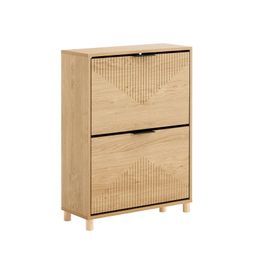 sobuy Schuhschrank mit 2 T&uuml;ren Natur 94x44,5x88,5cm Vintage