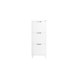 sobuy Schuhschrank mit 4 T&uuml;ren Wei&szlig; 19x50,01x129,01cm Modern