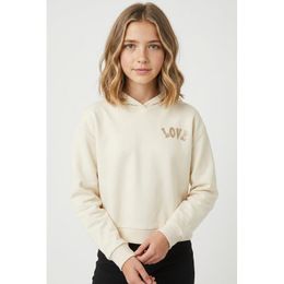 name it Kinder Kapuzensweatshirt &raquo;NKFKALI LS SH BOXY SWE WH BRU PS NOOS&laquo;, Baumwollmischung, regular fit beige 146/152