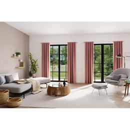 HOMING Gardine &raquo;Merle&laquo; verdeckte Schlaufen 1 Stk. tlg. Fertigschal rosa Polyester 175cm, verdeckte Schlaufen, 135cm