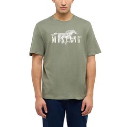 Mustang Herren Mustang T-Shirt &raquo;Austin-Logoprint&laquo; Regular fit gr&uuml;n 3XL