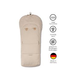 Hofbrucker Lammfell-Fu&szlig;s&auml;ckchen Leni f&uuml;r Babyschale und Kinderwagen in Beige | Gr.: onesize