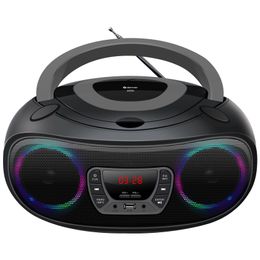 Denver TCL-212BT Boombox &ndash; CD, Bluetooth, USB, AUX LED-Lichter, grau
