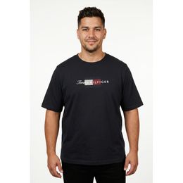 Tommy Hilfiger Big & Tall Tommy Hilfiger Big & Tall Herren T-Shirt aus Jersey mit Flag-Grafik, Gro&szlig;e Gr&ouml;&szlig;en schwarz XXL