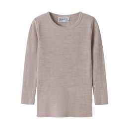 name it Kinder Langarmshirt &raquo;NMNWAX WOOL RIB LS TOP NOOS&laquo; aus reiner Merinowolle rosa 116