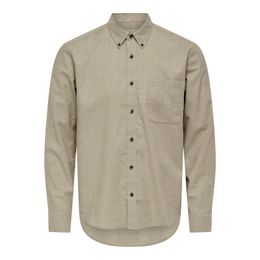 Only & Sons Only & Sons Herren ONLY & SONS Langarmhemd &raquo;ONSJUPITER REG FIT LS SHIRT NOOS&laquo; mit Button Down Kragen beige XL, N-Gr