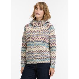 Ragwear Damen Sweatshirt &raquo;FLLAWIA PRINT&laquo;, mit Rei&szlig;verschluss, Langarm, aus Baumwolle und Polyester, in Sweatware bunt L