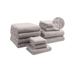 Beliani 11er-Set Handtuch ATAI in Grau | Gr.: onesize