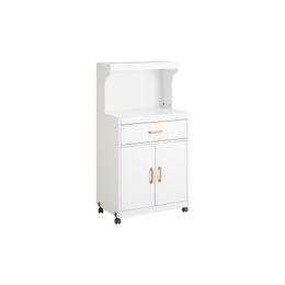 sobuy K&uuml;chenwagen mit 1 Schublade Wei&szlig; 61x39,5x119cm Modern