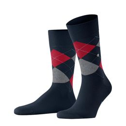 Burlington Herren Socken &raquo;King&laquo; Einheitsgr&ouml;&szlig;e 40-46, Argyle-Muster, -Clip blau 40