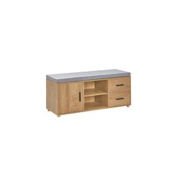 sobuy Schuhbank mit 2 Schubladen Holzfarbe 110x35x45cm Funktional