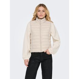 Only Damen Only Steppweste &raquo;ONLTAHIA LW QUILTED WAISTCOAT OTW CC OTW&laquo; leicht gl&auml;nzende Oberfl&auml;che beige XL