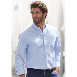 H.I.S. H.I.S Herren Langarmhemd &raquo;Regular-fit&laquo; Oxfordhemd langarm mit Button-down-Kragen aus reiner Baumwolle blau L (41/42), N-Gr