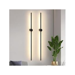 ZMH 2er-Set Wandleuchte LED in schwarz L 100CM Schwenkbar warmwei&szlig; Ganglampe | Gr.: onesize