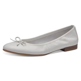 Tamaris Damen Ballerina Flats, Slipper, Businessschuh mit dekorativer Schleife wei&szlig; 40 (6,5)