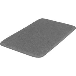 Kleine Wolke Badematte &raquo;Meadow, Badvorleger, Badezimmer Teppich&laquo; H&ouml;he 30 mm rutschhemmend beschichtet fu&szlig;bodenheizungsgeeignet Badteppich, Uni Farben grau 