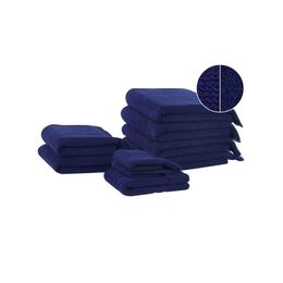 Beliani 9er-Set Handtuch ATIU in Blau | Gr.: onesize