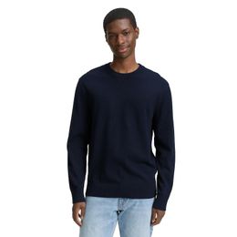 Tom Tailor Denim Herren Tom Tailor Denim Strickpullover in melierter Optik blau XXL
