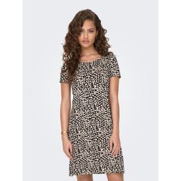 Only Damen Only Minikleid &raquo;ONLBERA BACK LACE UP S/S DRESS JRS NOOS&laquo; Viskosemischung, regular fit, Rundhals schwarz M, N-Gr