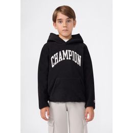 Champion Kinder Strickfleece-Pullover &raquo;Polar Hoodie Large Logo&laquo; mit Hoodie-Charakter, aus Polyester, neutraler Schnitt schwarz S (128/134)