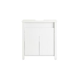 sobuy Waschbeckenunterschrank mit 2 T&uuml;ren Wei&szlig; 60x35x65cm Modern