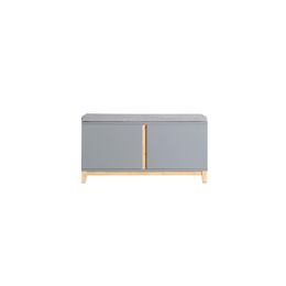 sobuy Schuhbank mit 2 T&uuml;ren Hellgrau 90x34x46cm Klassisch