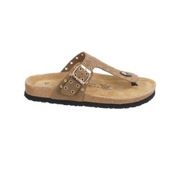 BIOSOFT Sandalen Zehentrenner Nieten in Braun | Gr.: 39