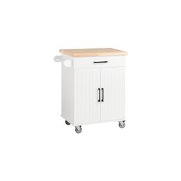 sobuy K&uuml;chenwagen mit 1 Schublade Holzfarbe 74x45,6x91cm Modern