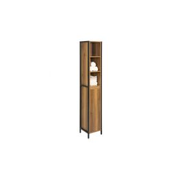 sobuy Badezimmer-Hochschrank mit 1 Schublade Dunkelbraun 30x28x168cm Vintage