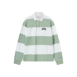 Champion Herren Langarm-Poloshirt &raquo;COLLEGE Striped Heavy Jersey Polo&laquo; Langarm-Design, mit Knopfleiste, gerader Abschluss gr&uuml;n S