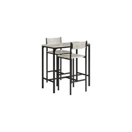 sobuy Essgruppe mit 2 platzsparenden St&uuml;hlen Hellgrau 89x45x87cm Industriell