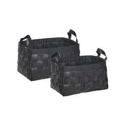Beliani 2er-Set Korb SIPPAR in Schwarz | Gr.: onesize