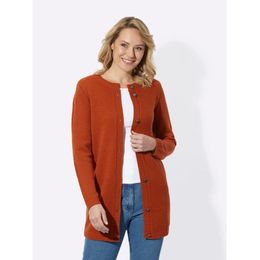 Sieh an! Long-Strickjacke in rostrot | Gr.: 38