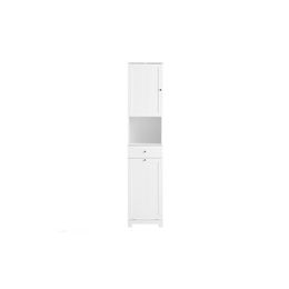 sobuy Badezimmerschrank mit einer Schublade Wei&szlig; 40x38x180cm Minimalistisch