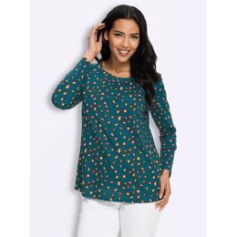 Sieh an! Druck-Shirt in aquapetrol-schoko-bedruckt | Gr.: 52