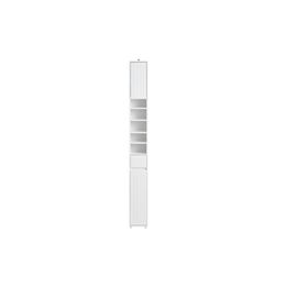 sobuy Badezimmer-Hochschrank mit 1 Schublade Wei&szlig; 20x20x180cm Minimalistisch