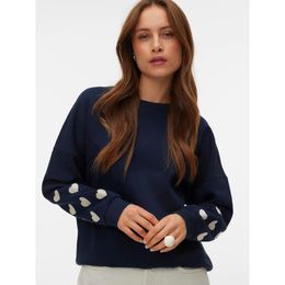 V&eacute;ro Moda Vero Moda Damen Sweatshirt &raquo;VMKAROL BEA LS SWEAT BOX JRS GA&laquo;, mit Blumendruck blau XS