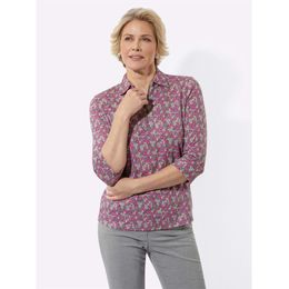 WITT WEIDEN Poloshirt in anthrazit-ros&eacute;-bedruckt | Gr.: 38