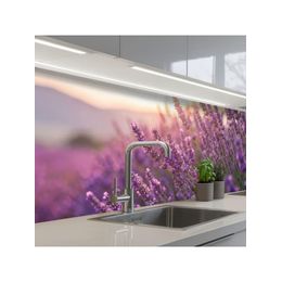 OnlyWow K&uuml;chenr&uuml;ckwand Lavendelfeld | Gr.: 80 x 60 cm