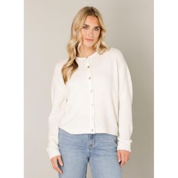 Base Level Damen Cardigan &raquo;Yuli&laquo; mit Woll-Anteil und Knopfleiste beige 48