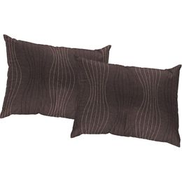 WIRTH Dekokissen &raquo;Riccia&laquo; Kissenh&uuml;lle ohne F&uuml;llung, 2 St&uuml;ck lila Baumwolle, Polyester B/L: 40cm x 60cm, 2 Stk.
