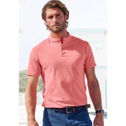 John Devin Herren Henleyshirt &raquo;mit Stehkragen,&laquo; Regular-Fit, aus Baumwoll-Piqu&eacute; orange L (52/54)