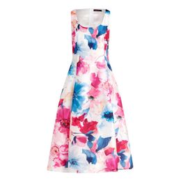 Vera Mont Cocktailkleid mit Kellerfalten in Cream/Pink | Gr.: 42