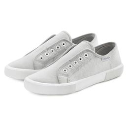 Lascana M&auml;dchen Lascana Sneaker &raquo;Slip-On-Sneaker,&laquo; Slipper, Halbschuh bequem zum Reinschl&uuml;pfen VEGAN grau 37