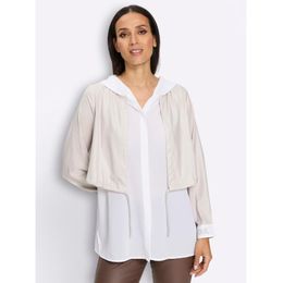 Heine Longbluse in ecru-hellgrau | Gr.: 46